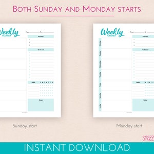 Weekly Planner Printable PDF (color), Weekly Schedule, Week Organizer ...