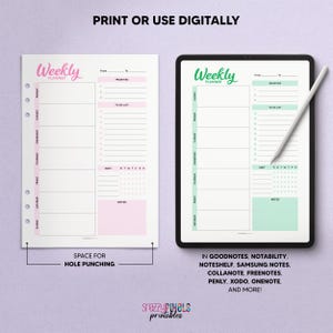 Weekly Planner Printable PDF (color), Weekly Schedule, Week Organizer ...