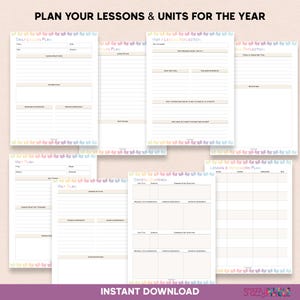 Teacher Planner Printable (rainbow), Undated Teaching Binder, Lesson ...