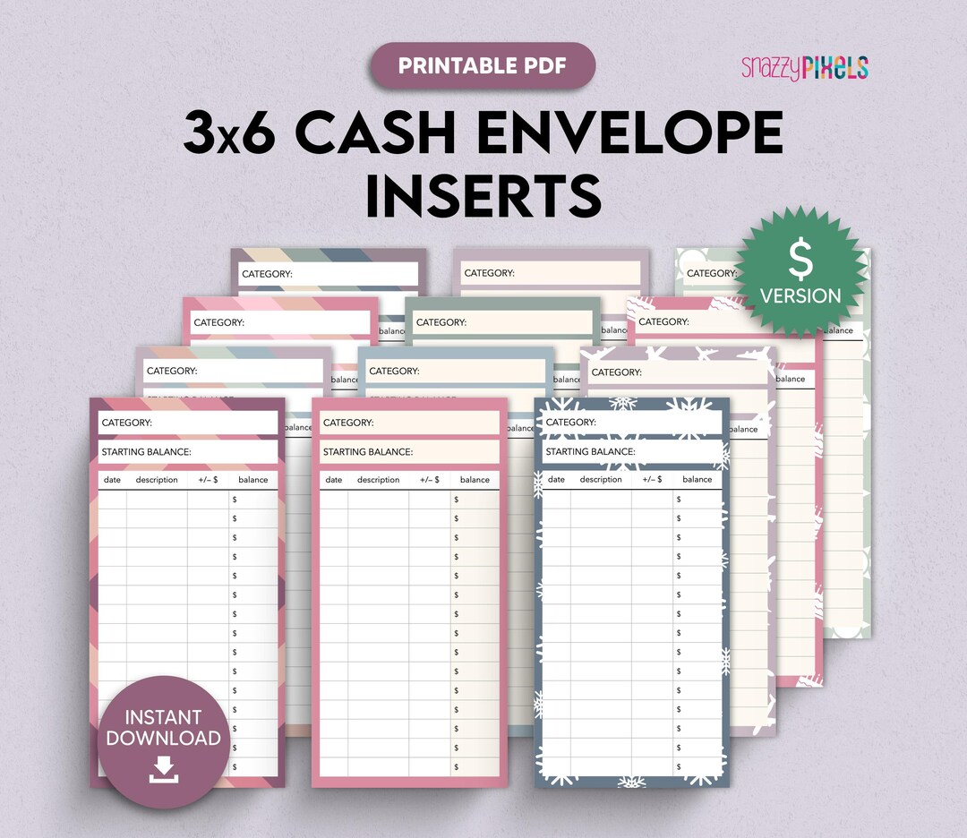 Cash Envelope Inserts Printable, 3x6 Budgeting, Sinking Funds (PDF) - Etsy