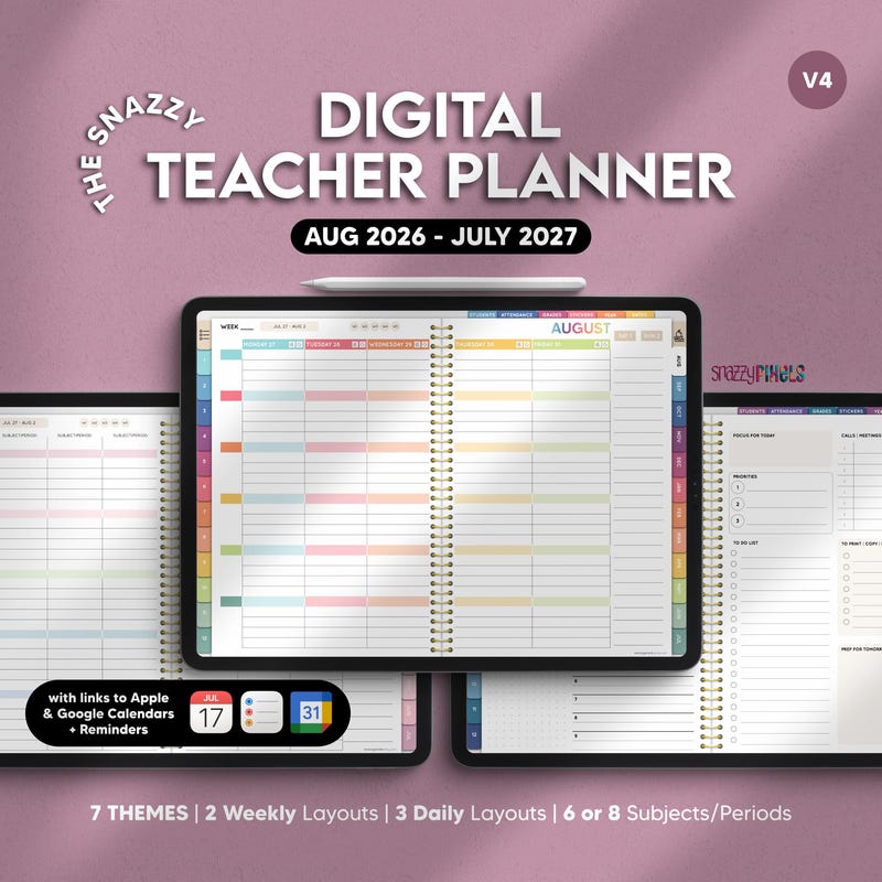 Teacher Planner Template - Etsy