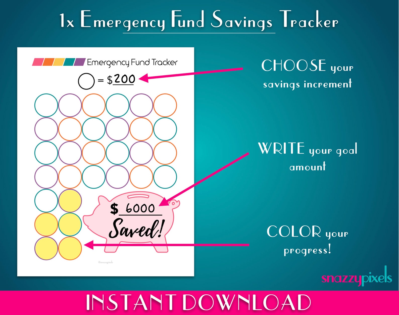 Emergency Fund Tracker 2 Pages Emergency Fund Printable - Etsy