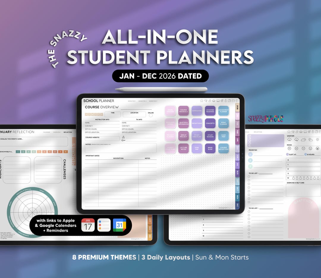 2026 Digital Student Planner, Academic Planner, Goodnotes Template ...