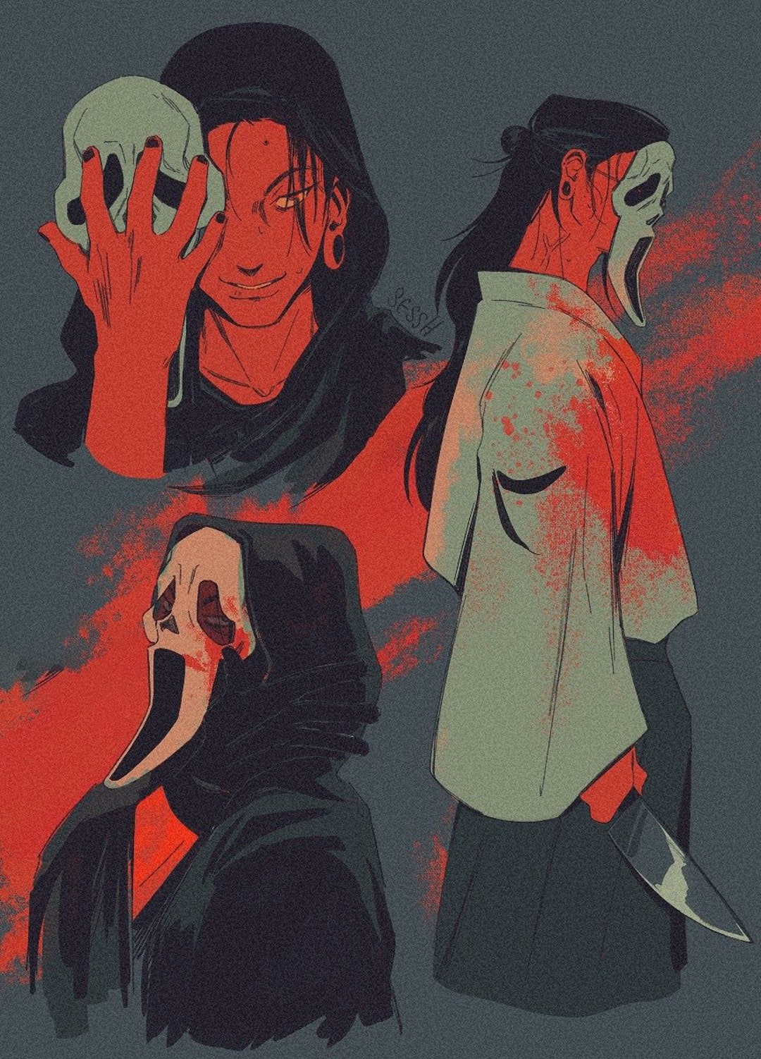 Geto X Ghostface Anime & Manga Art Illustration Postcard Mini Print - Etsy