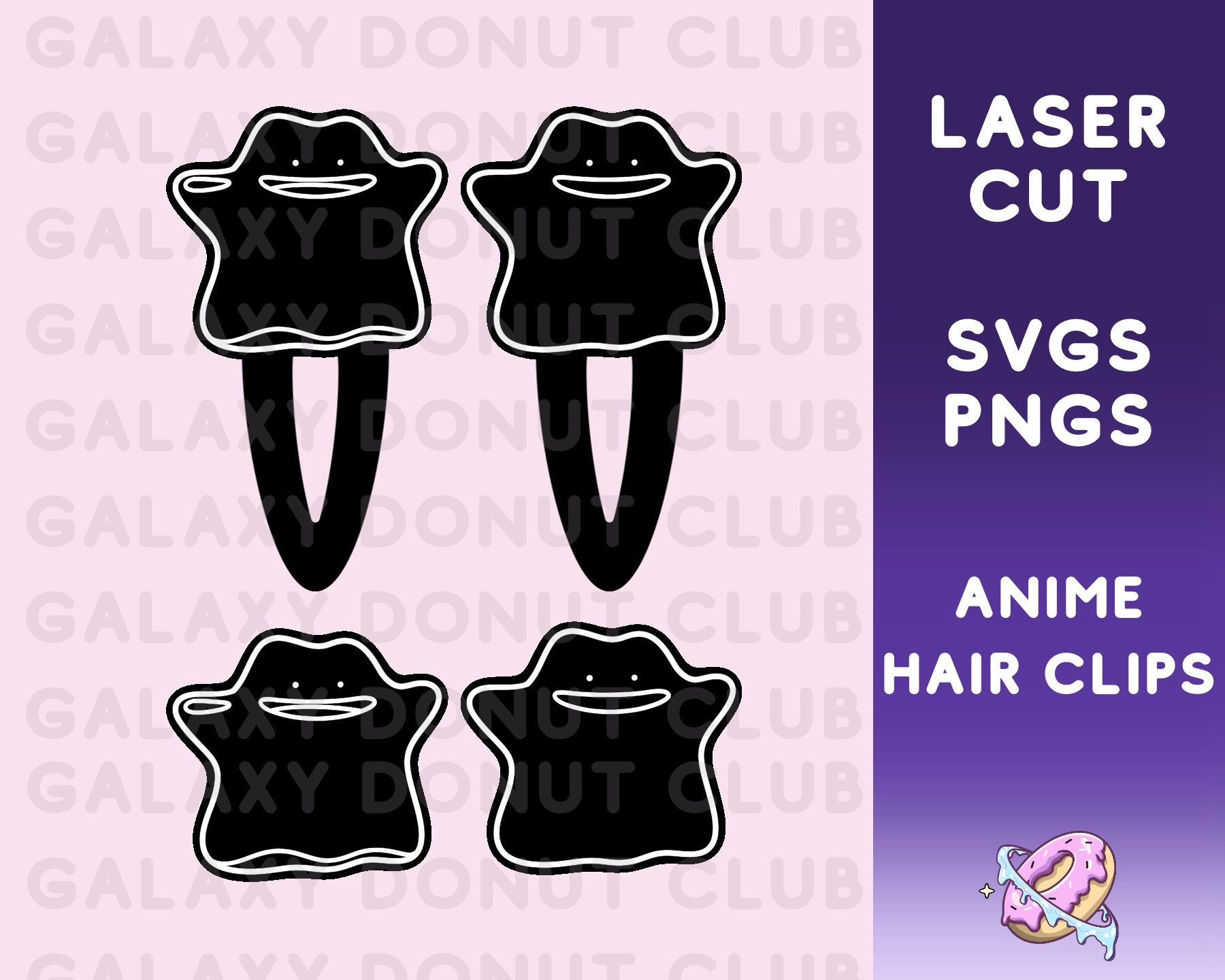 Kawaii Anime Character Hair Clip Designs for Glowforge and Laser ...