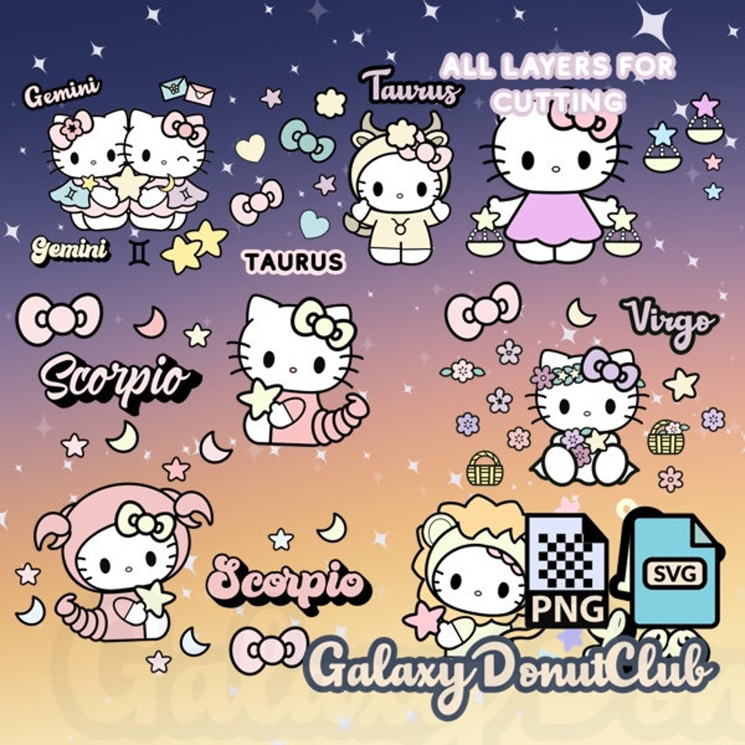Kawaii Character Zodiac Digital Design - 12 Zodiac Svg and Pngs for ...