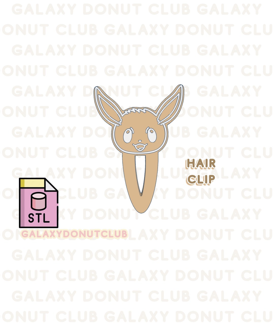 Kawaii Poke Character Hair Clip Digital Design - Stl for 3d Printing ...