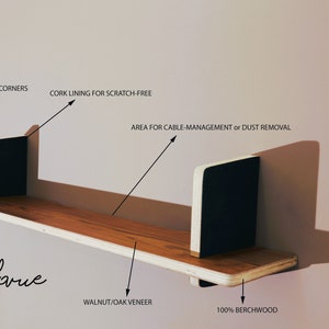 Deskvue Desk Wall-shelf Desk Front Shelf Wall Art Wooden Brackets With ...