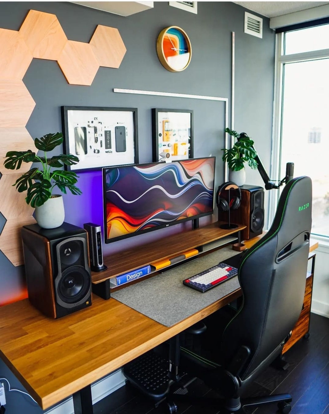 Deskvue Deskshelf | Dual Wooden Monitor Stand | Office Desk | Monitor ...