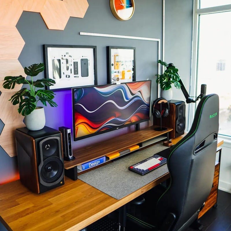 Wooden Monitor Stand, Monitor Riser - Etsy New Zealand