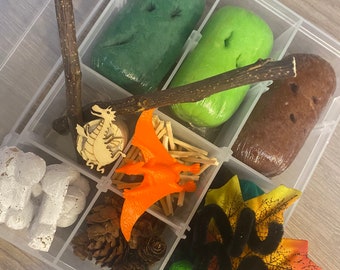 Dinosaur Apple Scented Play Dough Kit // Grab and Go Play Dough Kit, Dinosaur Sensory Kit ...