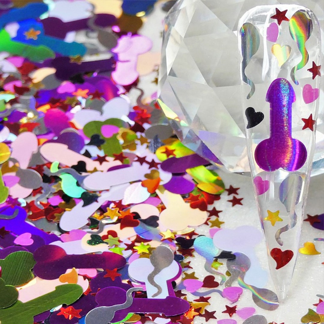 Hen Party Willy Penis Sperm Nail Art Glitter Shapes Craft Willy Shapes ...