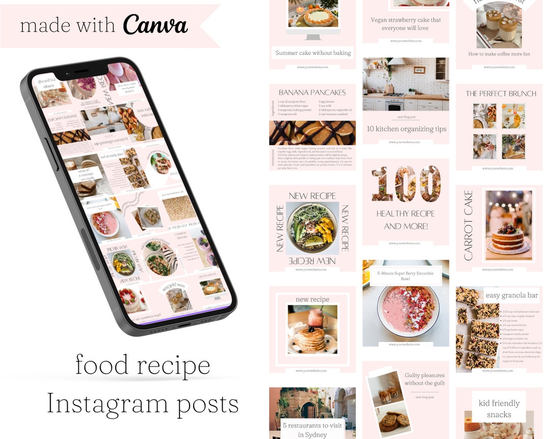 Food Instagram Post Template | Foodie Blogger Templates | Healthy ...