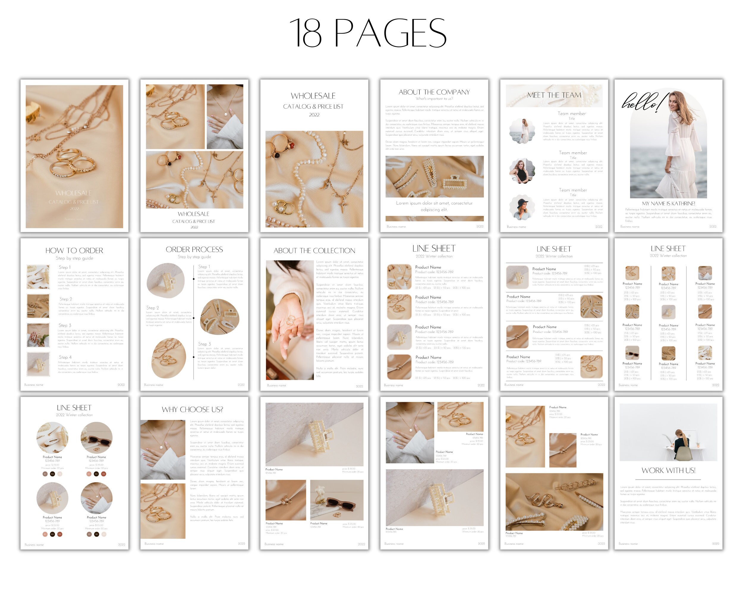 Line Sheet for Wholesale Canva Template | Instant Download | Small ...