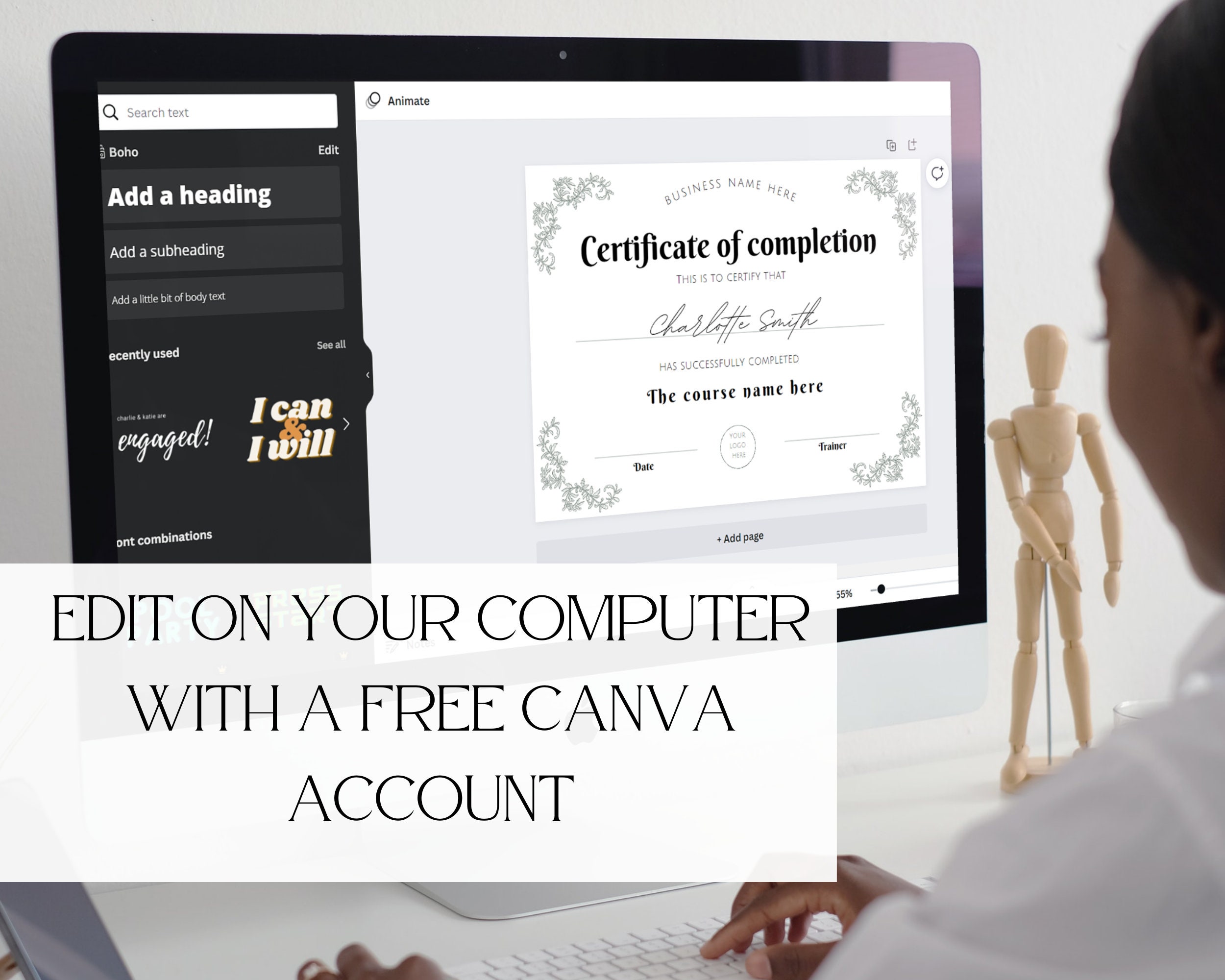 Printable Certificate of Completion Template DIY | Certificate of ...