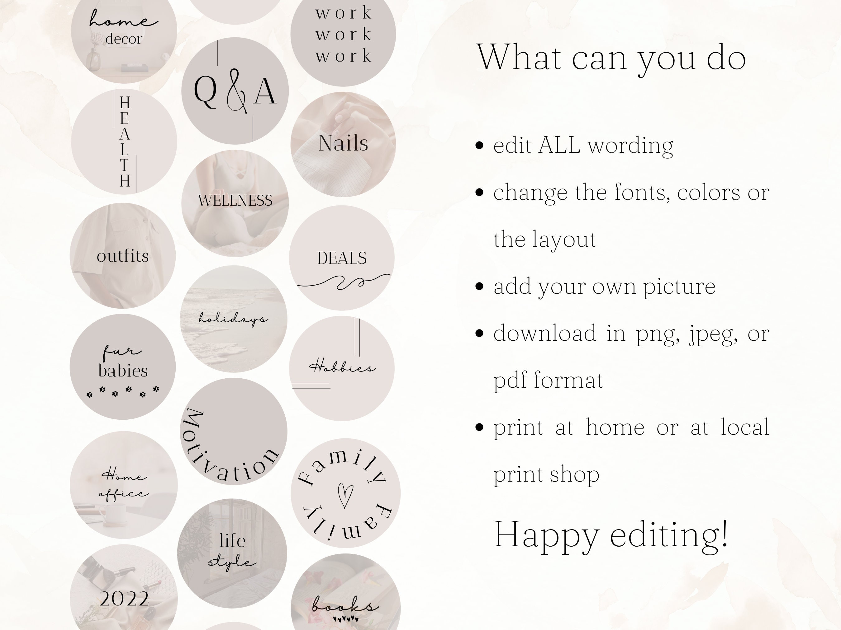 Aesthetic Instagram Cover Icon Set | Minimalist Canva Instagram ...