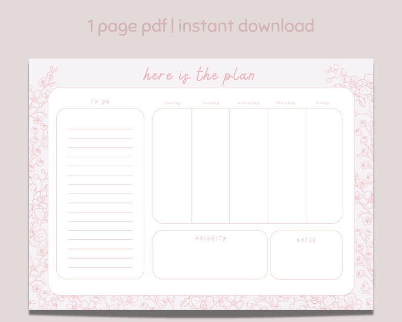 Printable Weekly Planner | Landscape Weekly Planner A4 | Boho Weekly ...