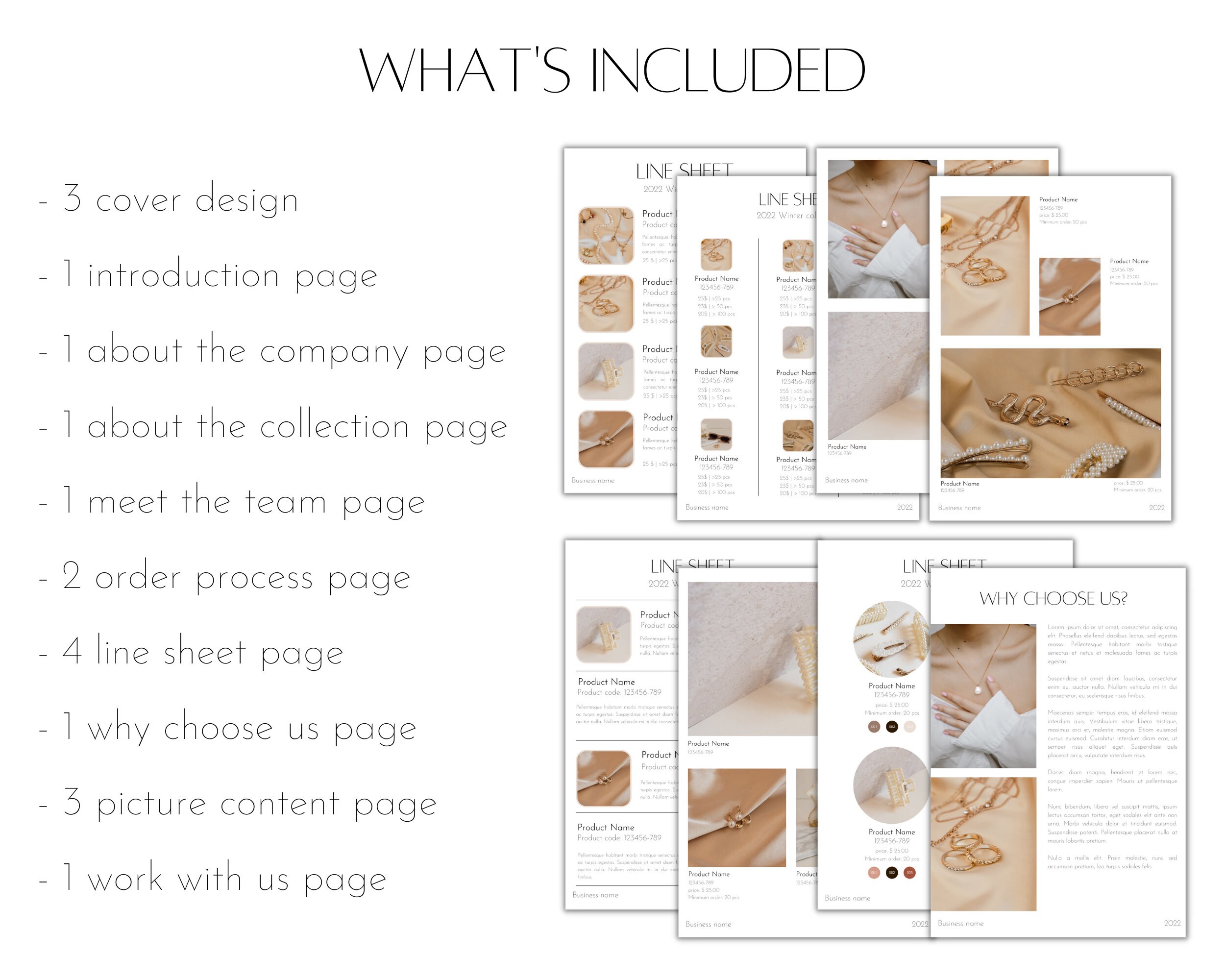 Line Sheet for Wholesale Canva Template | Instant Download | Small ...