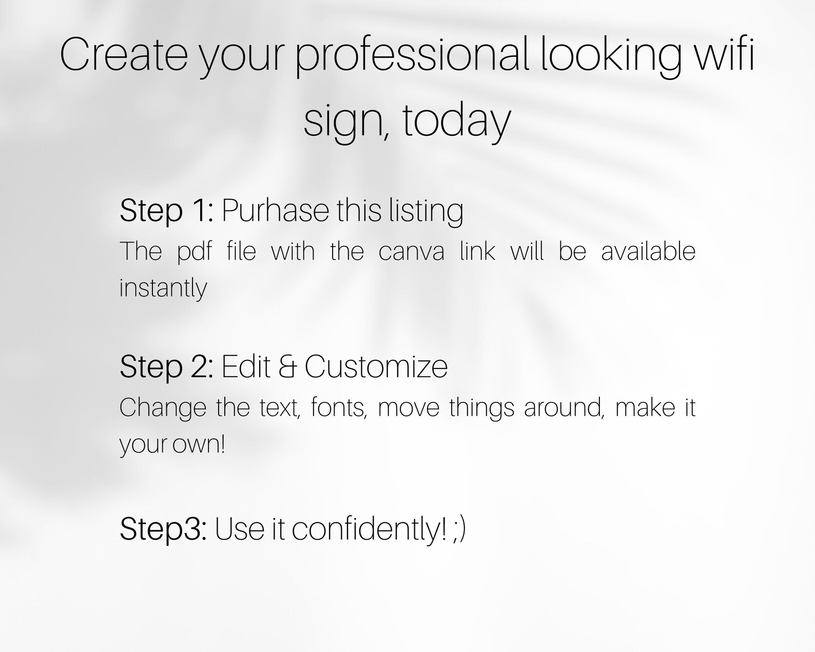 Printable Wifi Sign Template DIY | Editable Wifi Poster | Canva ...