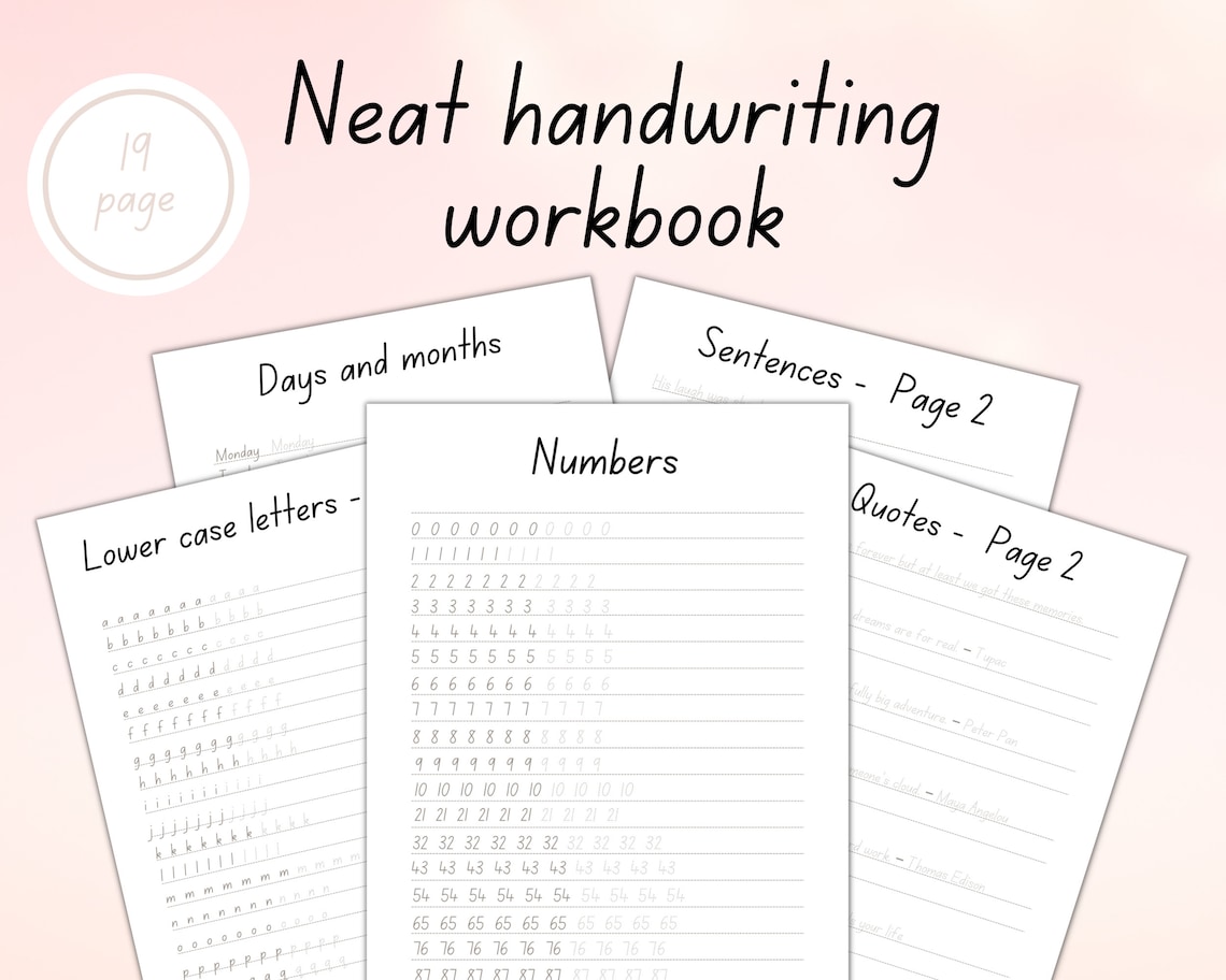 Neat Handwriting Practice Workbook | Printable Handwriting Practice ...