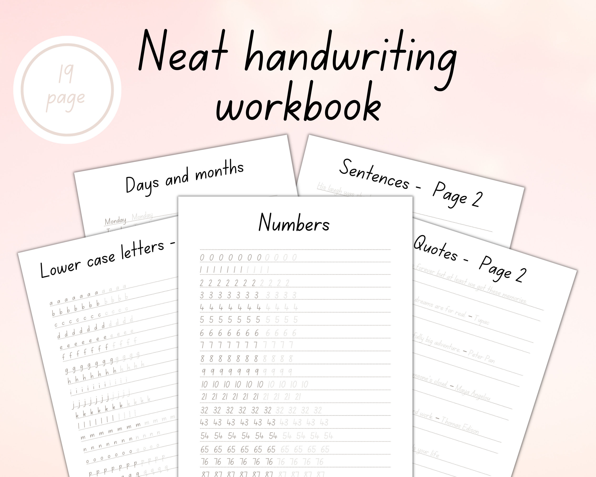 Neat Handwriting Practice Workbook | Printable Handwriting Practice ...