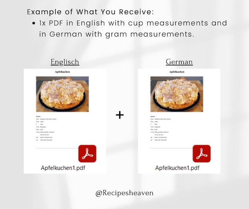 Rhabarberkuchen mit Baiser Rezept|Englisch and German| Instant Download ...