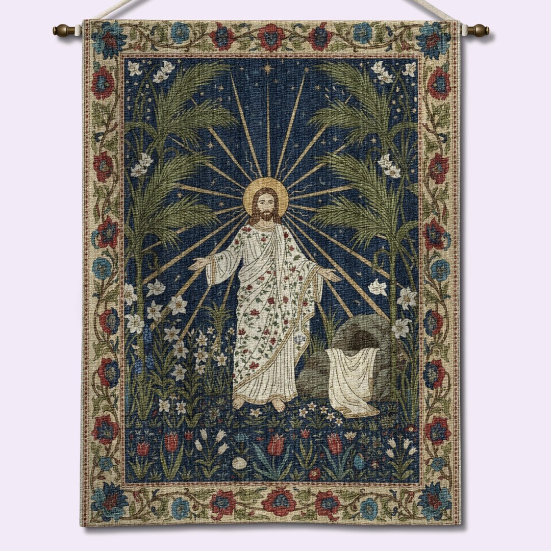 Resurrection Woven Tapestry, Jesus Wall Hanging, Religious Art ...