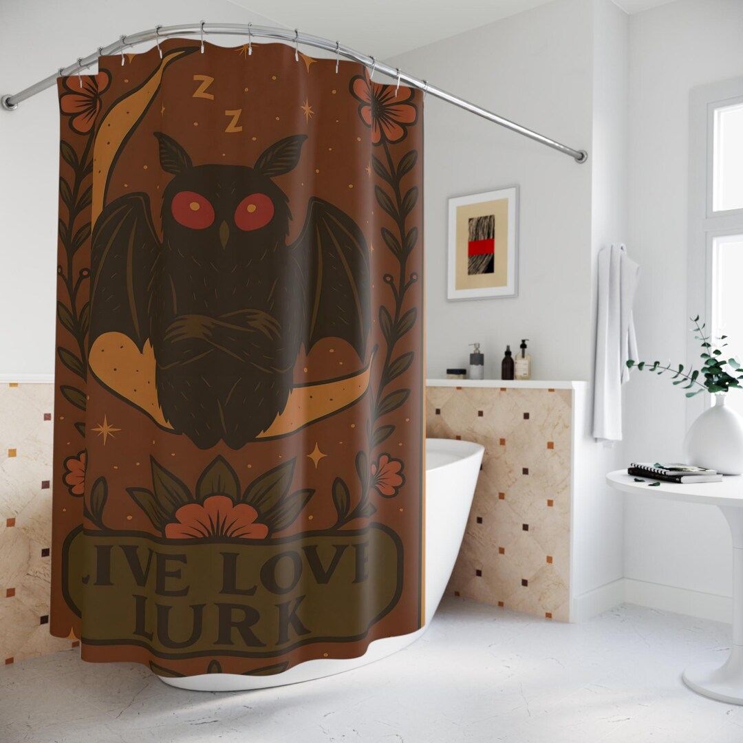 Mothman Shower Curtain: Spooky Cryptid Bathroom Decor - Etsy