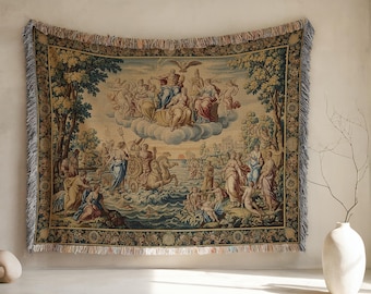 Greek Mythology Woven Throw Blanket: Black-figure Bathing Scene Tapestry - Etsy