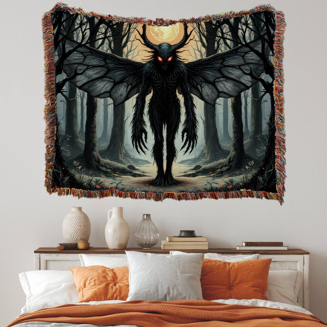 Mothman Decorative Blanket, Mothman Woven Blanket, the Mothman, Mothman ...