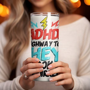 Adhd Tumbler Wrap PNG, Funny Adhd Design Digital Download, Autism ...
