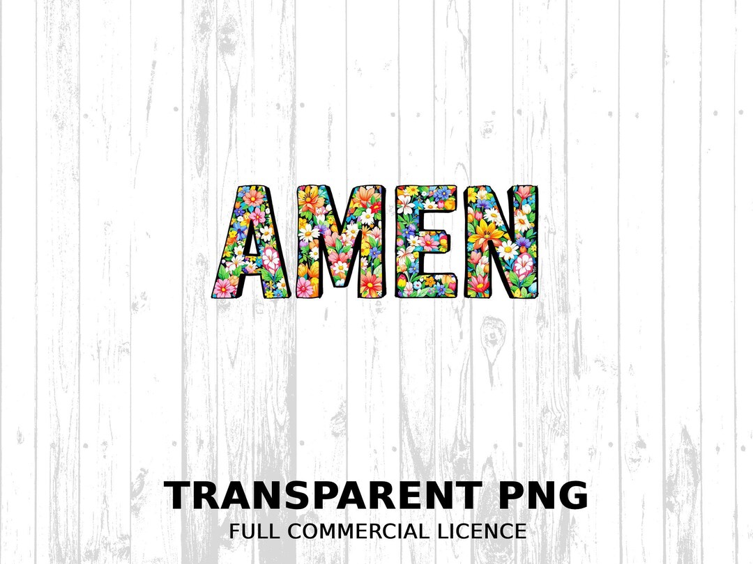 Floral Amen Png Amen Varsity Amen Design Amen Embroidered Colorful Amen ...