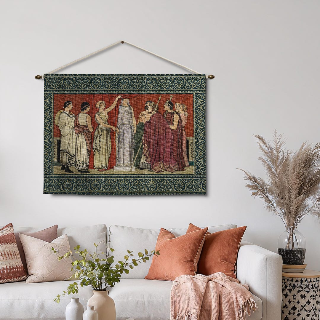 Ancient Greek Ceremony Woven Tapestry: Classical Art Wall Hanging - Etsy