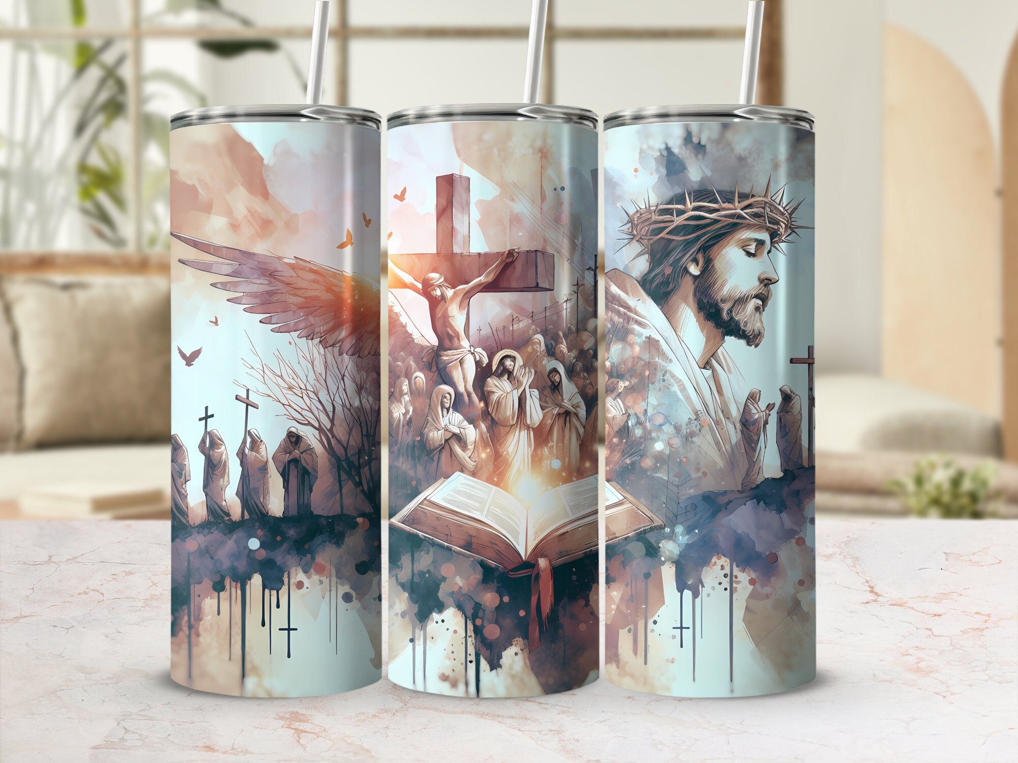 Christian Easter 20oz Tumbler Wrap Design, Religious PNG, Faith-based ...