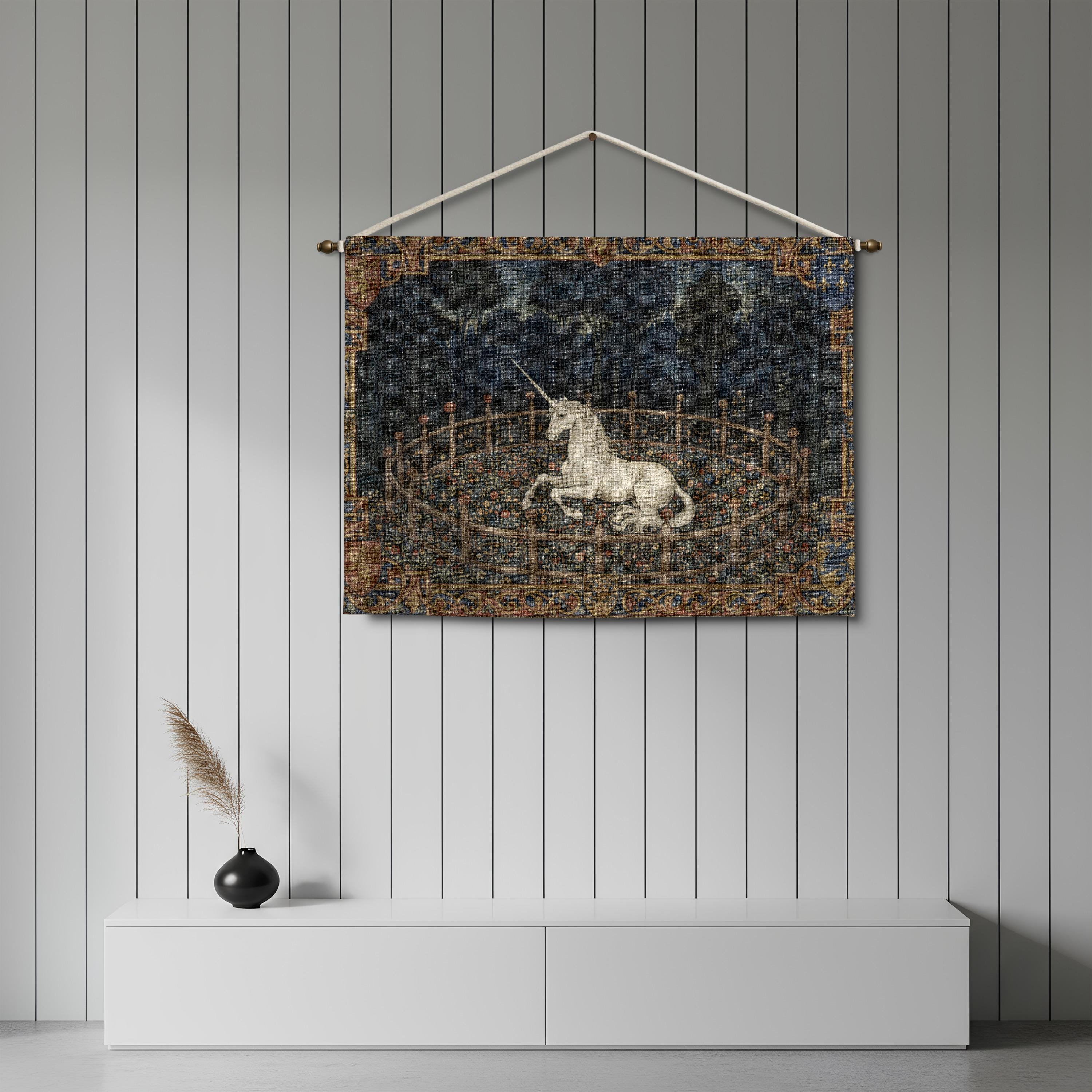 Unicorn in Captivity Woven Tapestry, Medieval Fantasy Art - Etsy