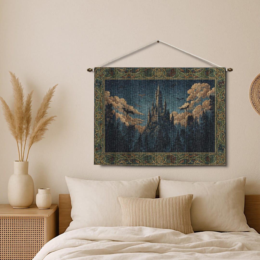 Fantasy Castle Woven Tapestry, Gothic Medieval Wall Art - Etsy