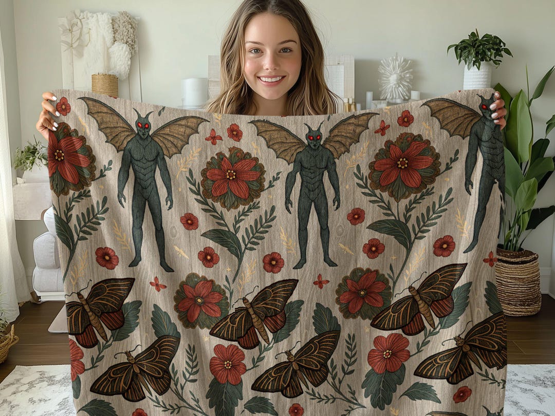 Mothman Blanket, the Mothman Blanket Throw, Mothman Decorative Blanket ...