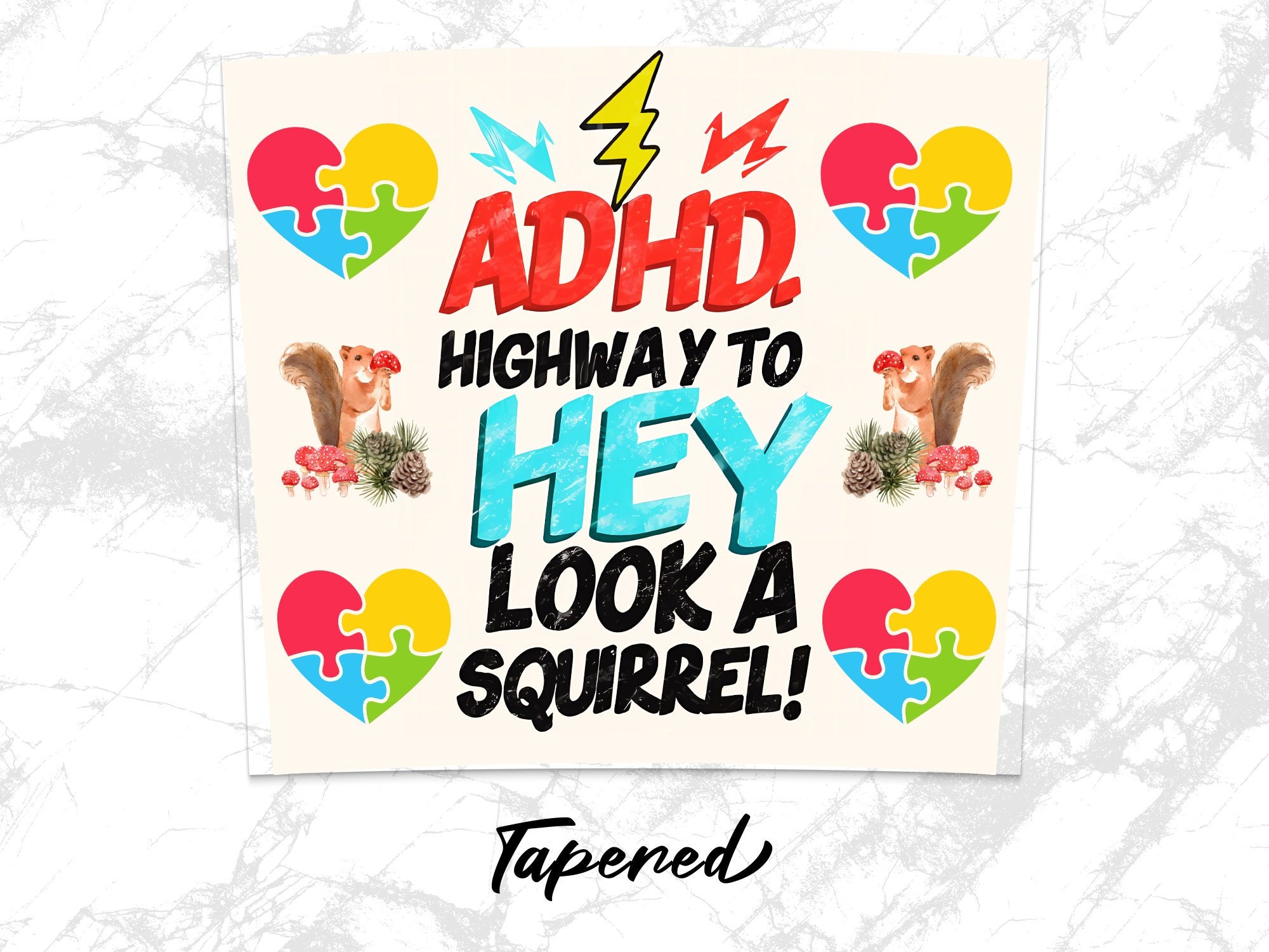 Adhd Tumbler Wrap PNG, Funny Adhd Design Digital Download, Autism ...