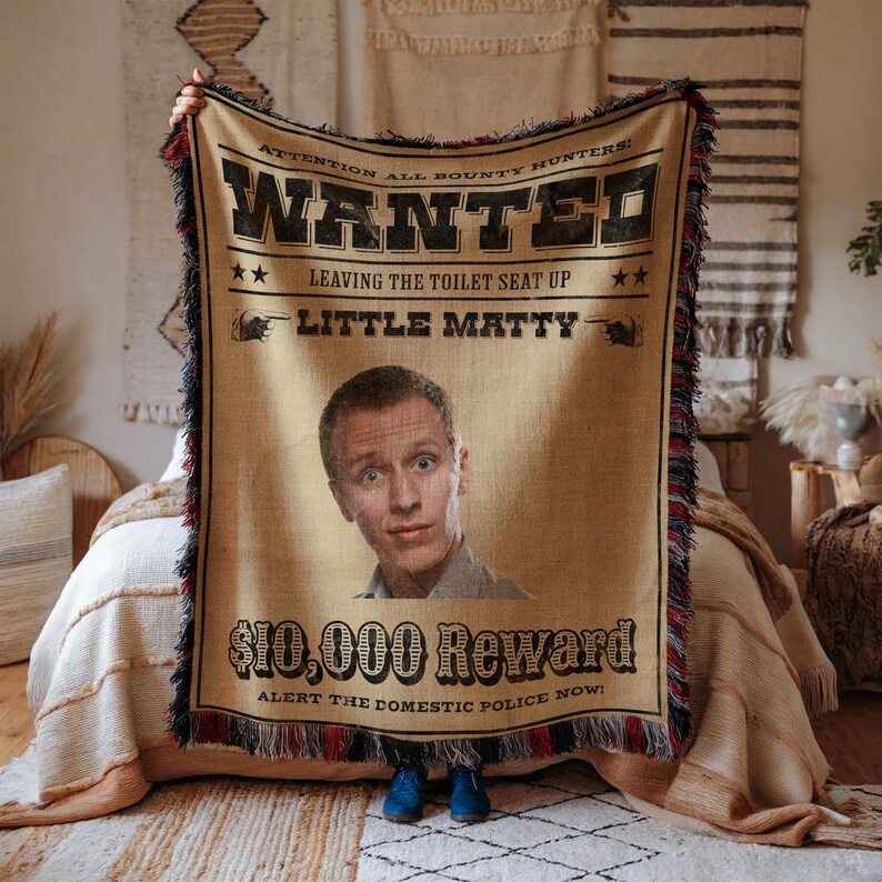 Personalized Wanted Poster Woven Blanket: Funny Husband Gift - Etsy