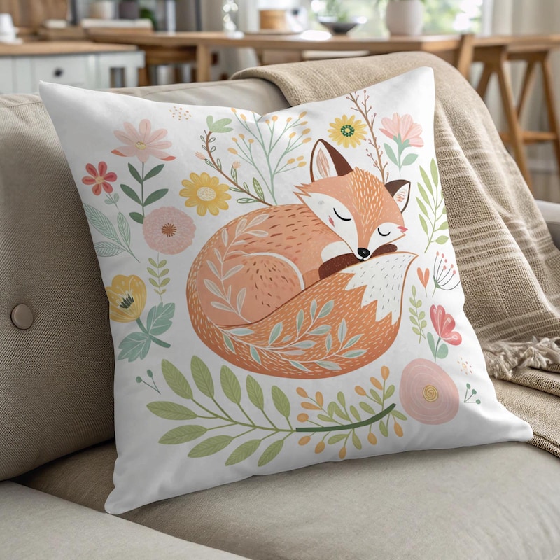 Sleeping Fox Pillow - Etsy