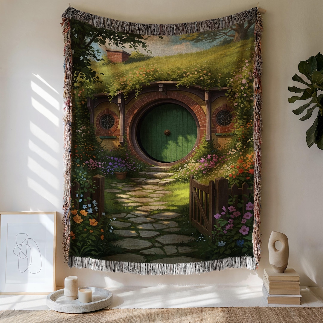Fantasy House Cotton Woven Tapestry Blanket, Hobbitcore Decor Wall ...