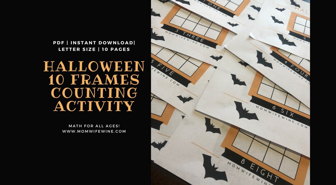 Halloween Activity Printable, Ten Frames Activity Printable, Ten Frame ...