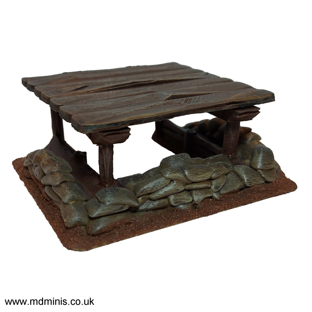 Gun Pit, World War Two, 28mm/20mm/15mm 1/56, 1/72, 1/100 3D Printed ...