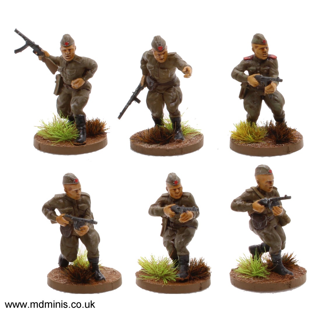 Soviet Infantry SMG Squad, World War Two, 28mm/20mm 1/56, 1/72 3D Resin ...