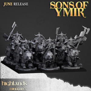 Heavy Dwarf Cavalry, Fantasy, 28mm/32mm 3D Resin Printed for Wargaming ...