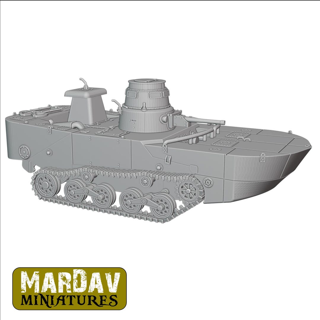 Type 2 Ka-mi Amphibious Tank - With Floats (japanese) - Etsy