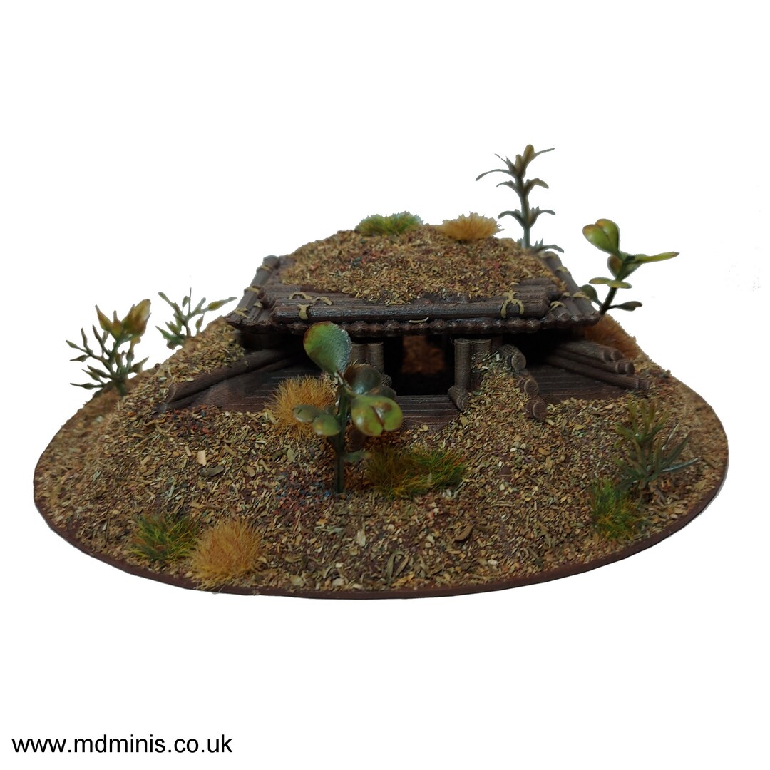 Log Bunker large, World War Two, 28mm/20mm/15mm 1/56, 1/72, 1/100 3D ...