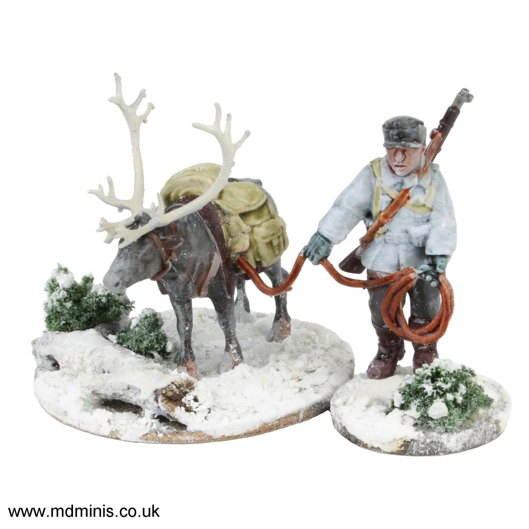 Finnish Reindeer Team, World War Two, 28mm/20mm 1/56, 1/72 3D Resin ...
