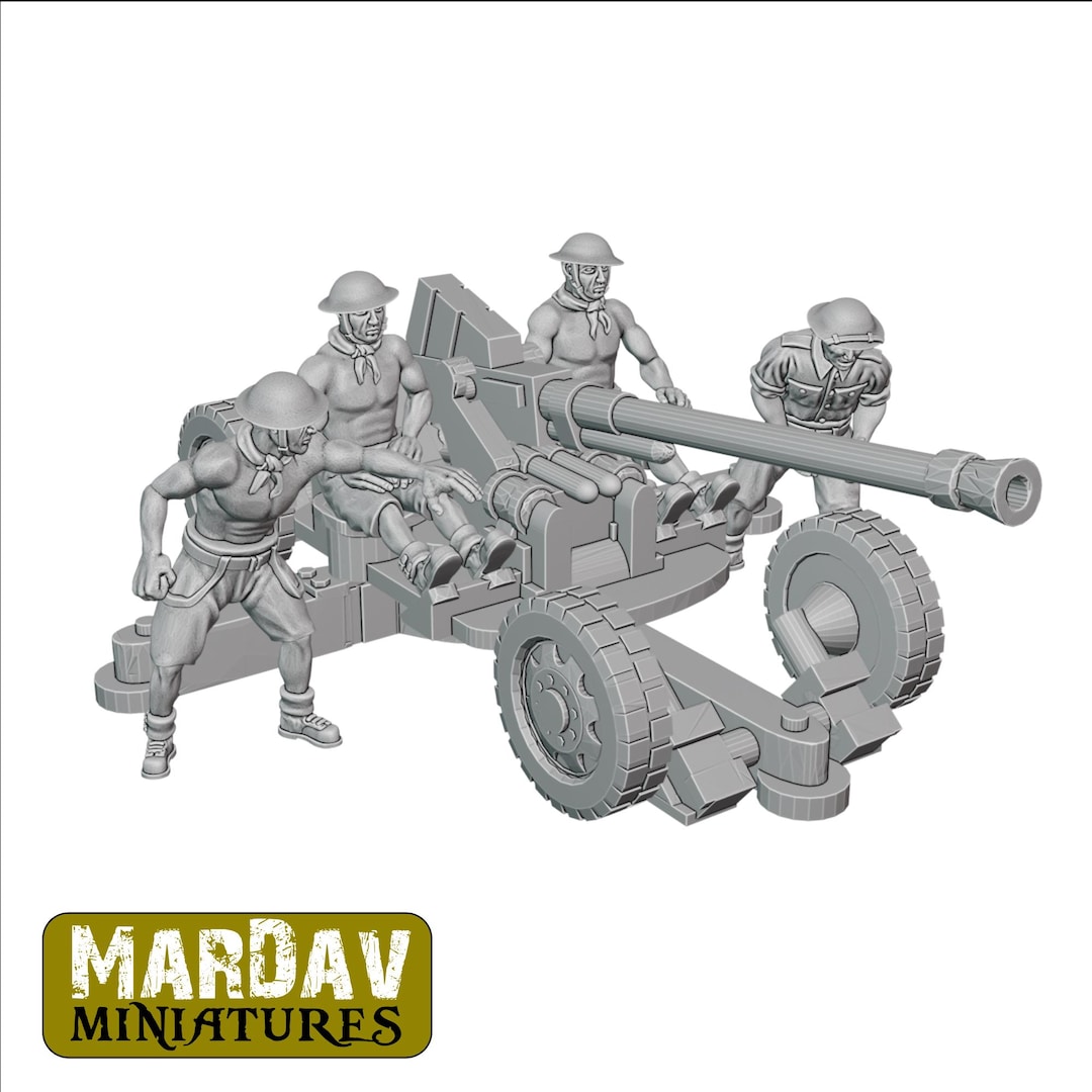 Bofors 40mm Anti-aircraft Gun - 8th Army Crew (british) - Etsy Australia