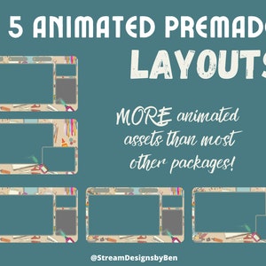 Animated Twitch Overlay Package Artist/crafting Theme - Etsy Canada